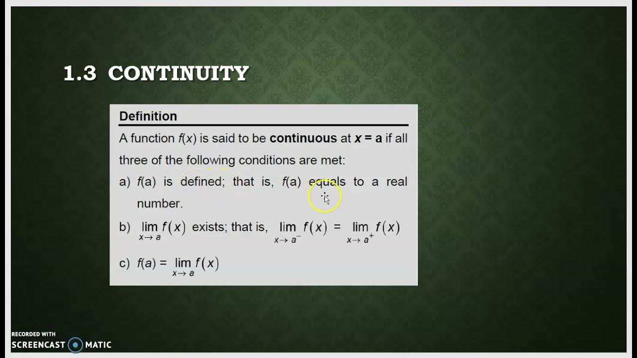 MAT183: Introduction to Continuity - YouTube