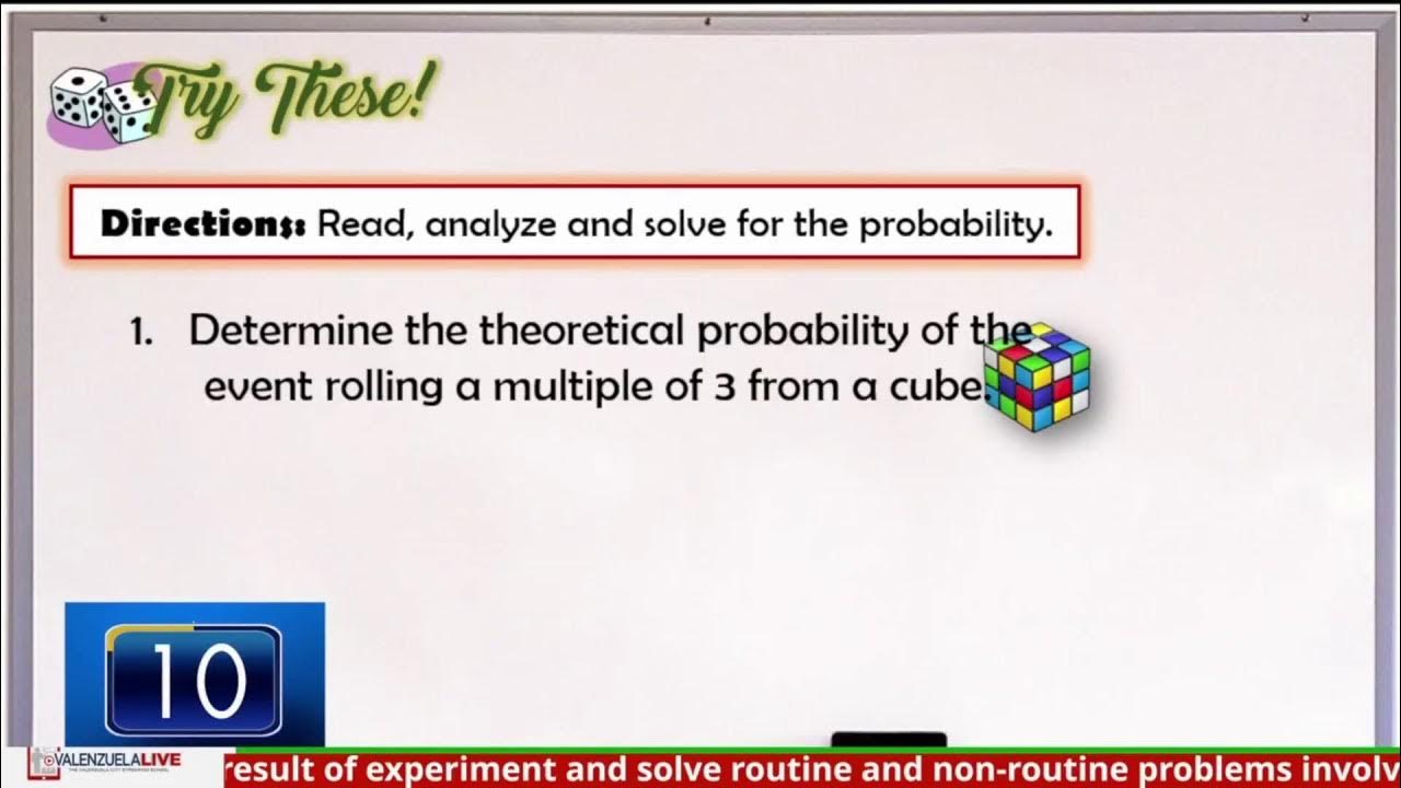 GRADE 6 MATH (Q4 W8) – MAKE SIMPLE PREDICTIONS OF EVENTS BASED ON THE RESULT OF EXPERIMENT - YouTube