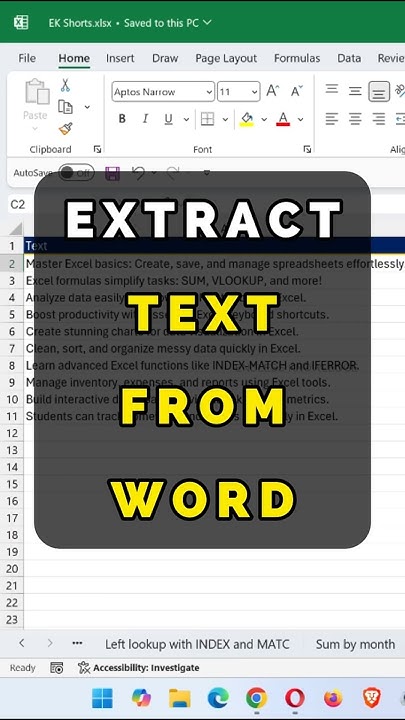 Extract nth word from text string - YouTube