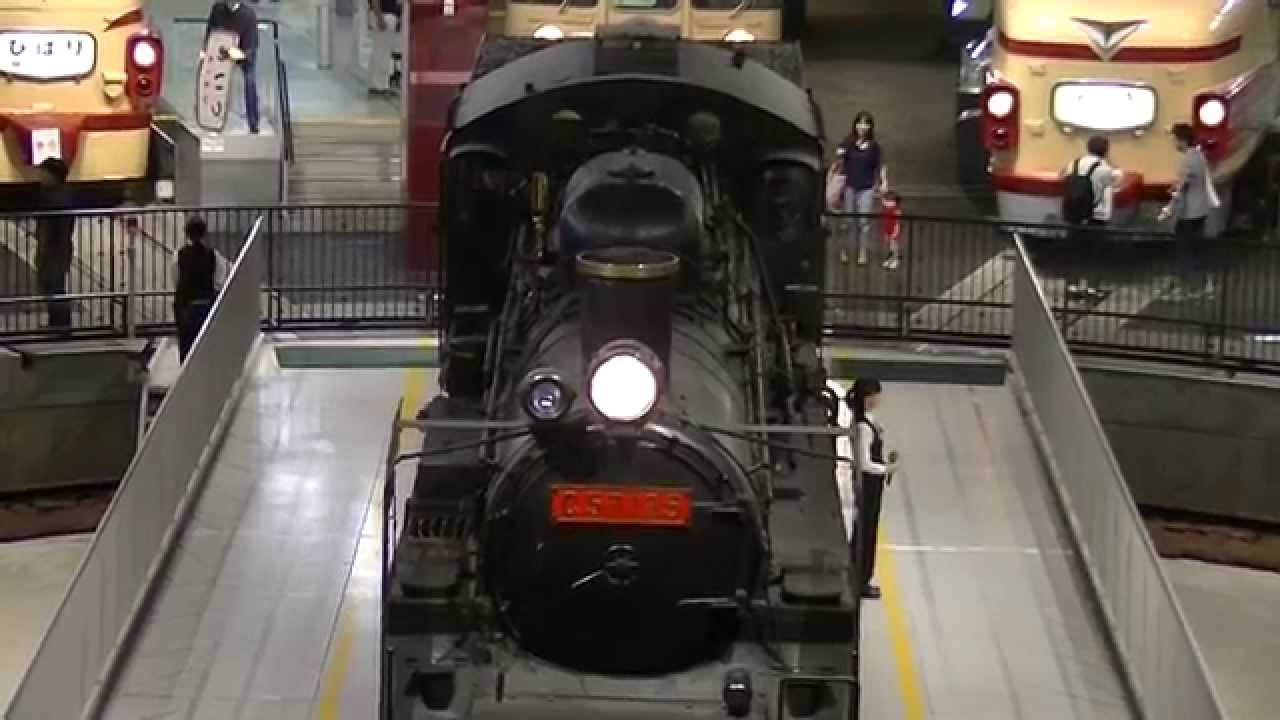 A Class C57 No.135 Steam Locomotive turntable demonstration and blowing ...