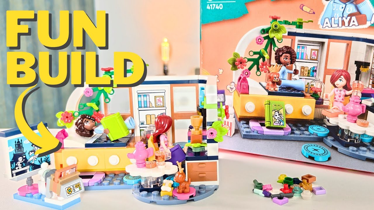 LEGO Friends Aliya's Room Sleepover Party 41740 Review - YouTube