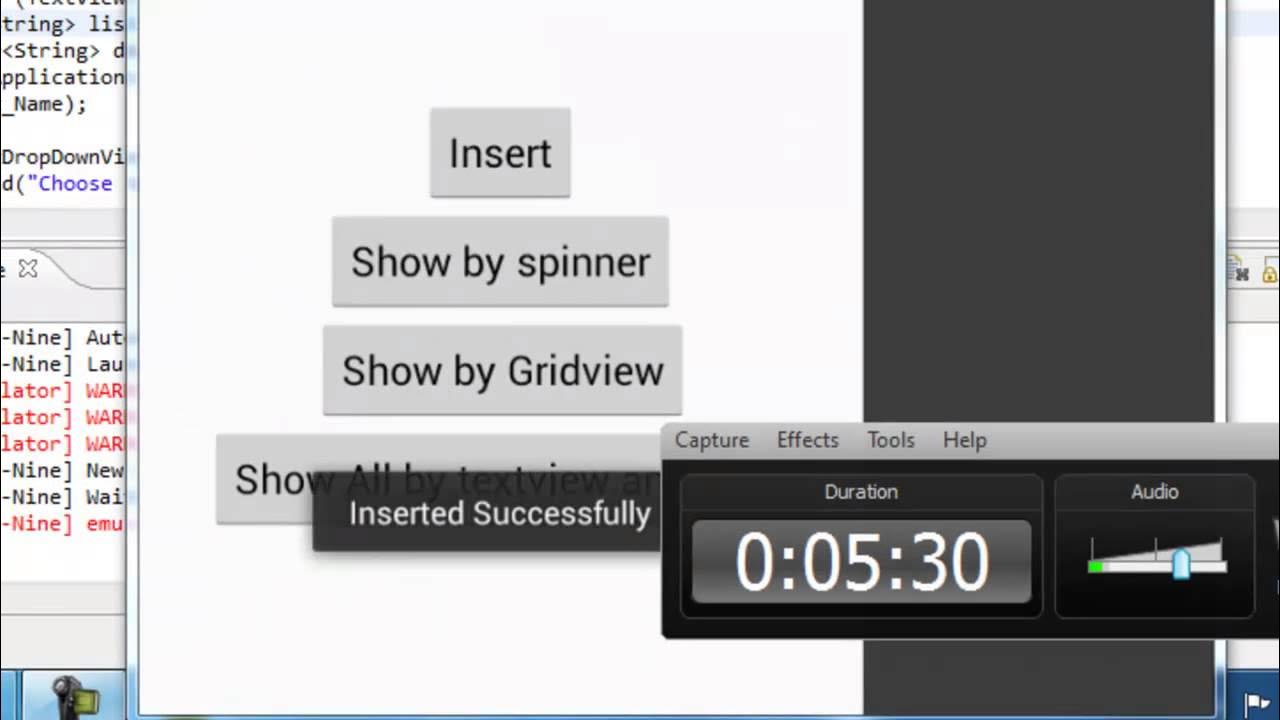 Demo of Spinner , GridView, TextView Scroll - YouTube