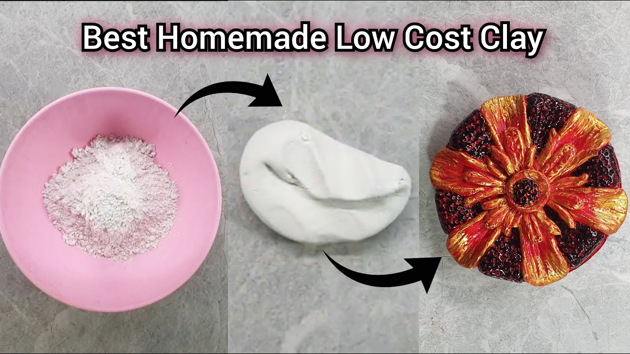 Best homemade low cost clay / How to make clay flowers / Nadeem's Craft ...