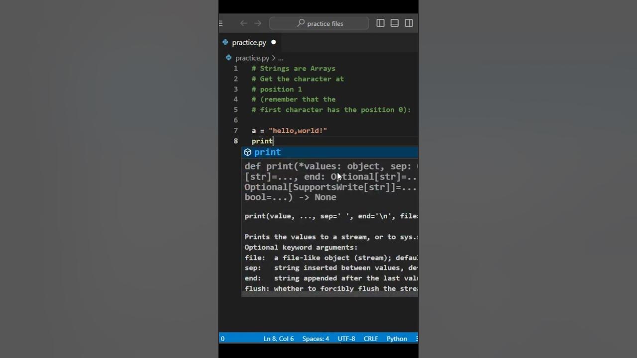 Strings Are Arrays Python Code Coding Learnpython Pythonforbeginners Youtube