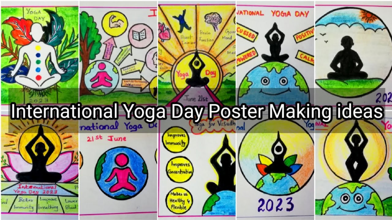 International Yoga day Poster ideas | Yoga day drawing | Yoga day ...
