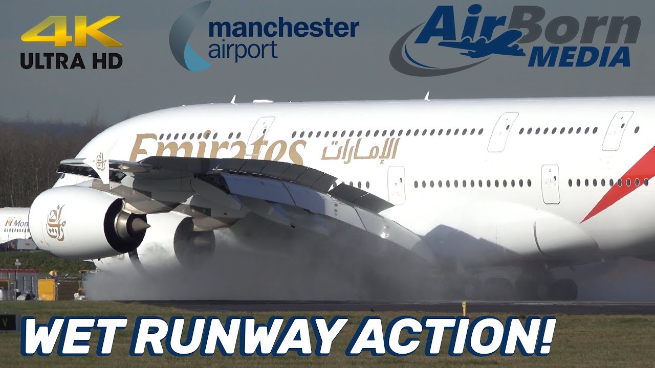 WET RUNWAY ACTION! - Early Arrivals 4k Plane Spotting at Manchester ...