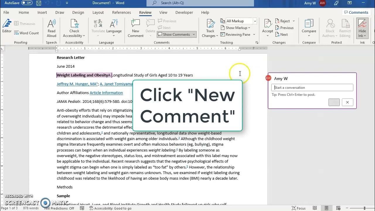 Annotate in Microsoft Word - YouTube
