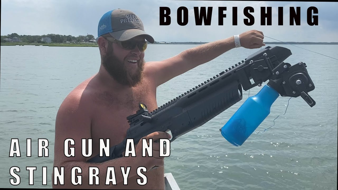 Bowfishing with an Airgun for Stingrays/ The first Stingray shot with ...