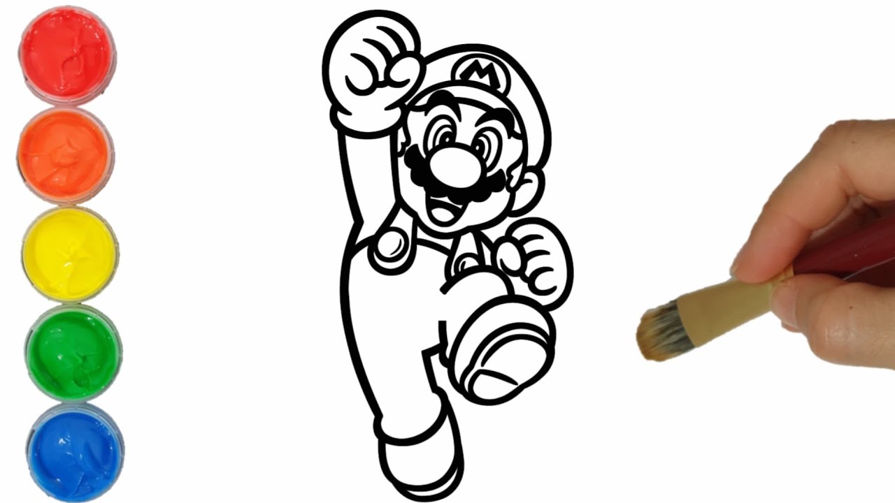 Super Mario Painting Drawing and Coloring For Kids - YouTube