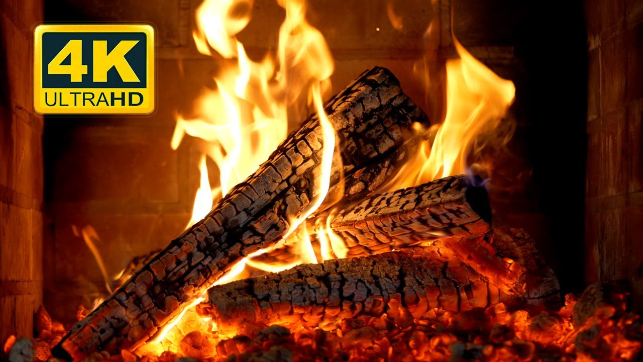 🔥 Cozy Fireplace 4K (12 HOURS). Relaxing Fireplace with Crackling Fire ...