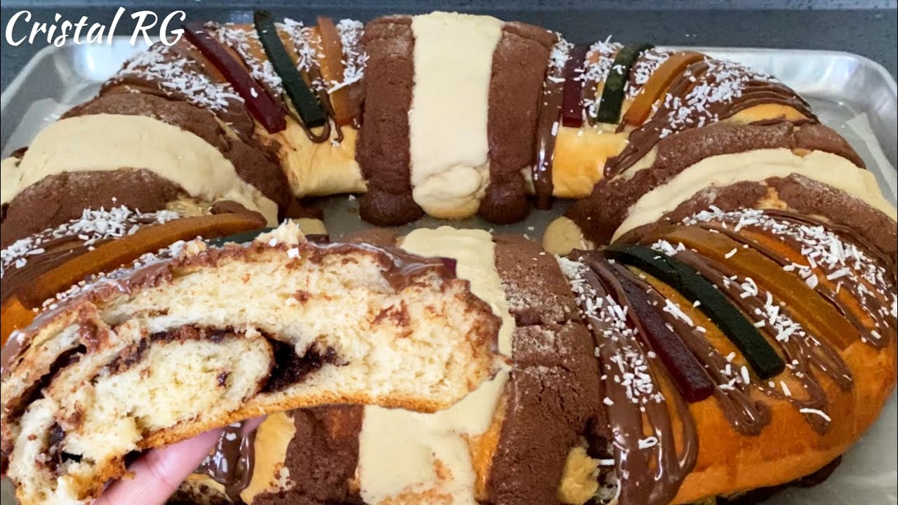 La mejor Rosca de reyes vainilla y chocolate Rellena - YouTube