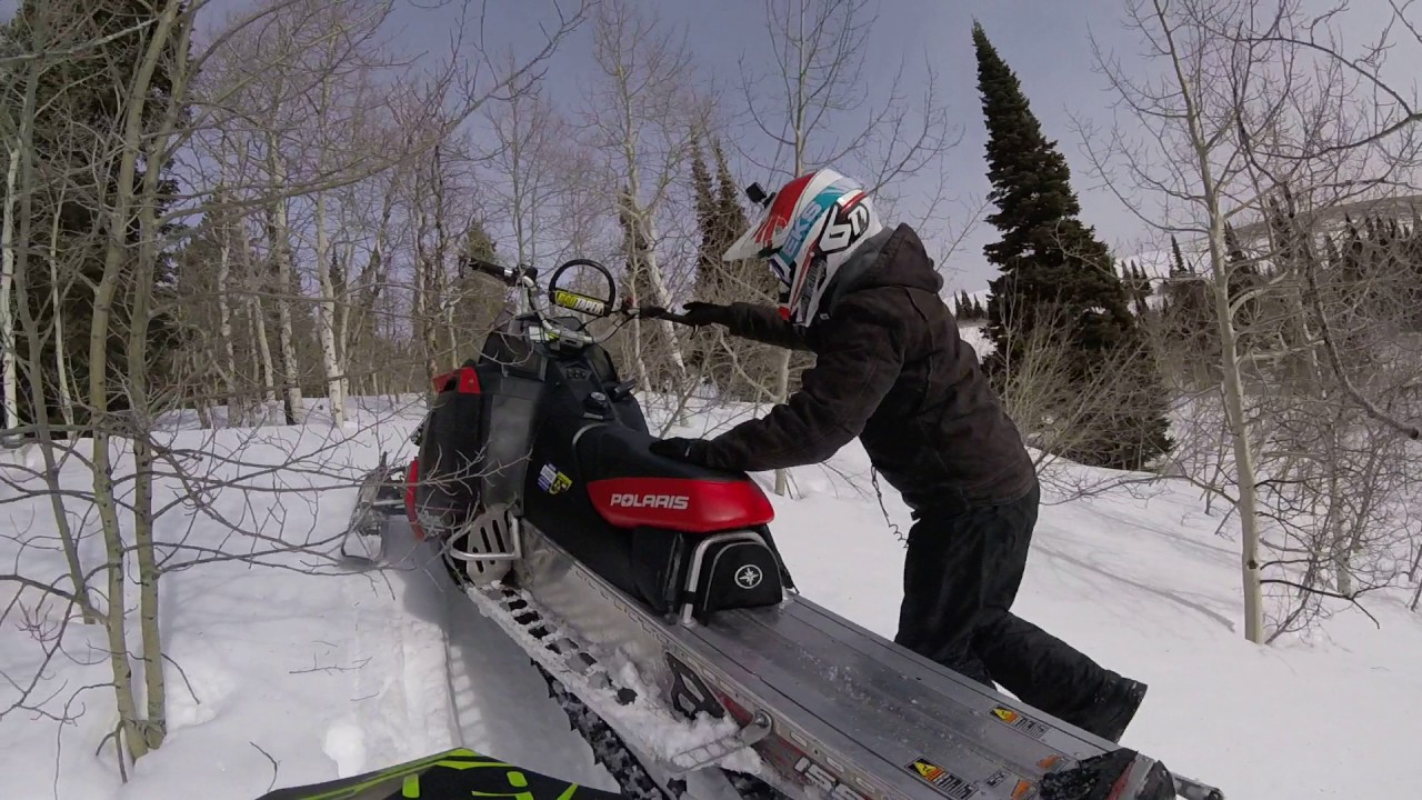 polaris leave it to B to get stuck in hard snow - YouTube