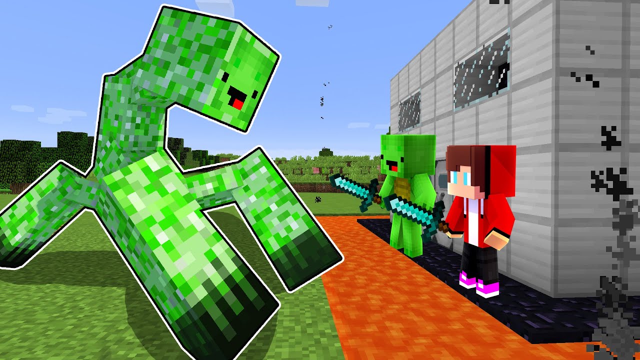 MIKEY MUTANT CREEPER vs The Most Secure House - Minecraft gameplay by Mikey and JJ (Maizen ...