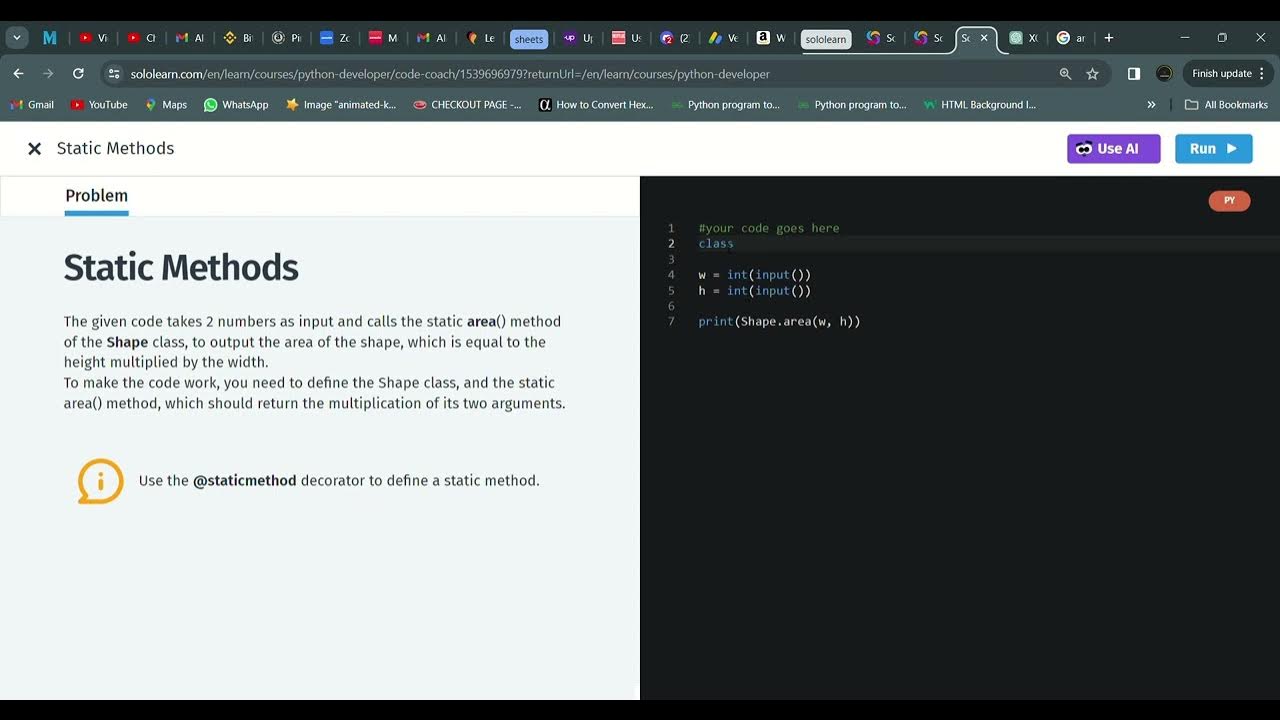 101 Static Methods Python Developer Sololearn YouTube 101-static-methods-python-developer-sololearn-youtube