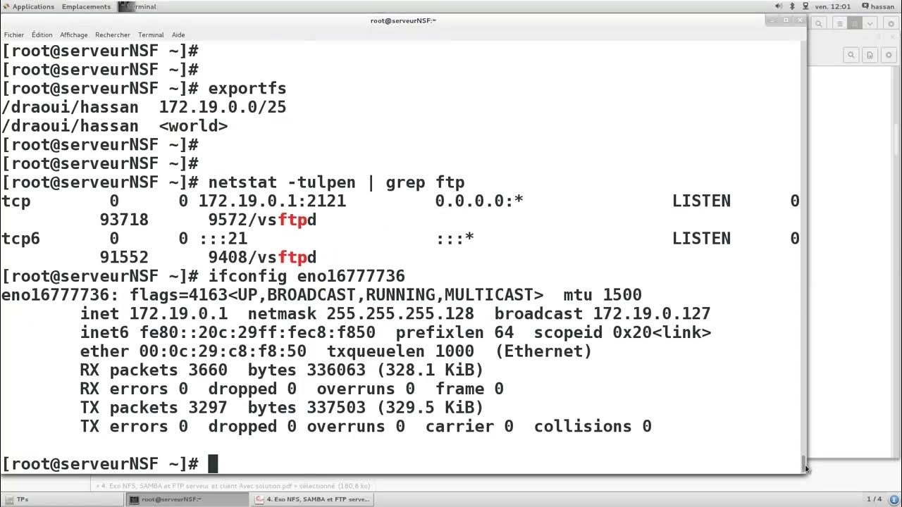 8 TP transfert 3 - Administration Linux: clients NFS, SAMBA et FTP sous CentOS8 (partie client ...