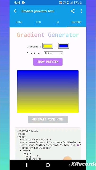 Gradient|generator|html #shorts #html#css #coding #programming#trending#viral #trendingshorts# ...