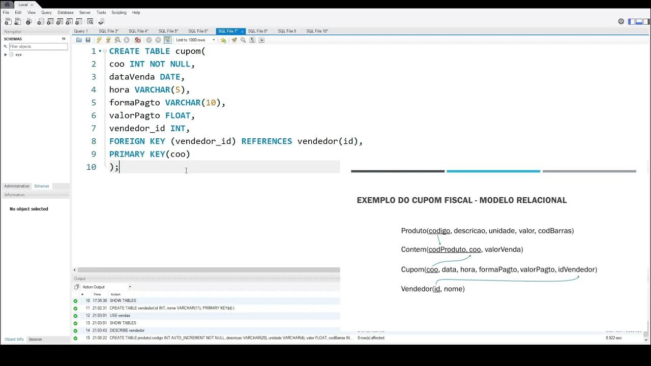 Modelo físico para modelagem de banco de dados usando SQL - YouTube