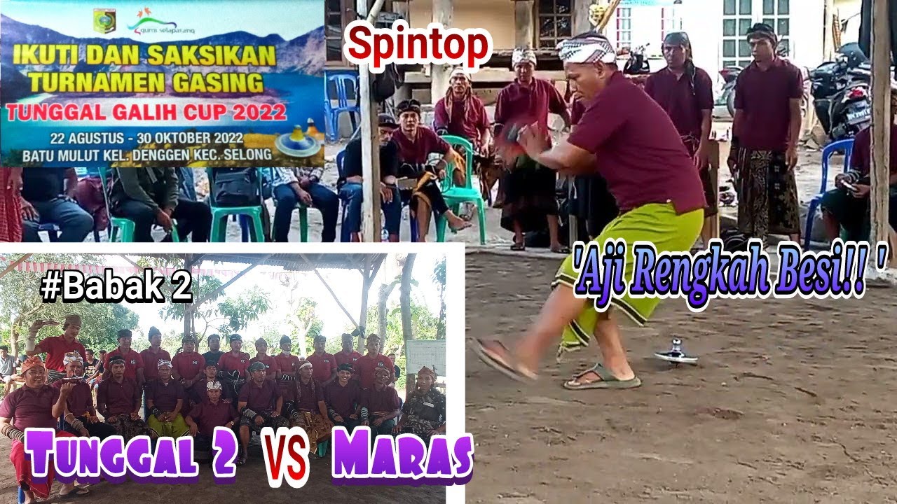 [Babak 2] Tak Terbendung Amukan TUNGGAL GALIH 2 VS MARAS | Gasing Besi ...