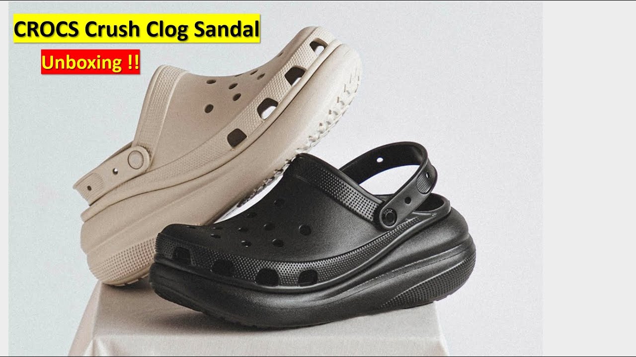 CROCS Men Classic Crush Clog Sandal unboxing - YouTube