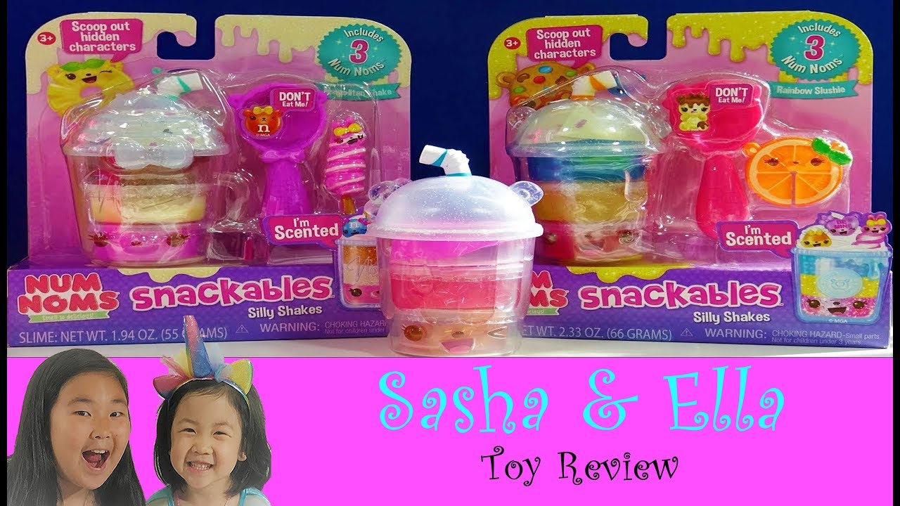 Num Noms Snackables Silly Shakes Toy Review with Sasha and Ella - YouTube