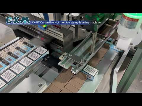 How does a Tax Stamp Labeling Machine work? Carton Box Hot melt tax ...