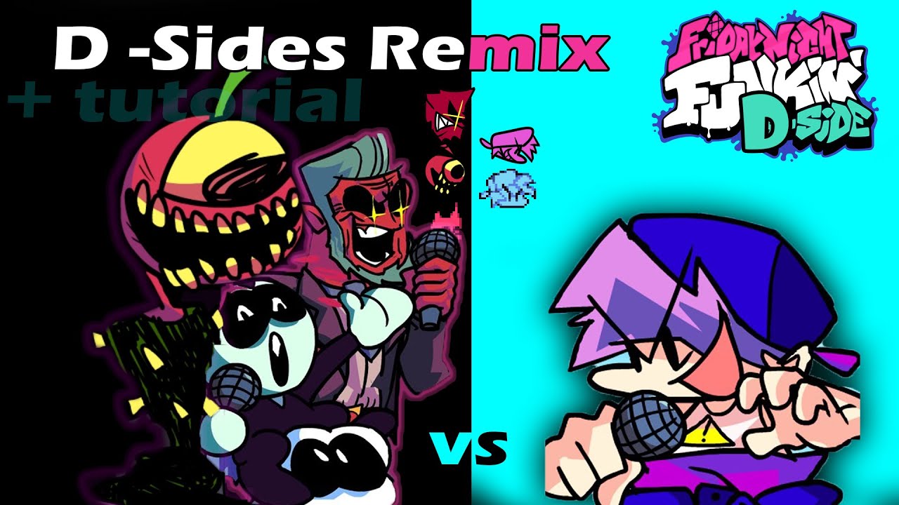 Friday Night Funkin' - D-Sides Remix VS Week 1 & 2 & Tutorial with ...