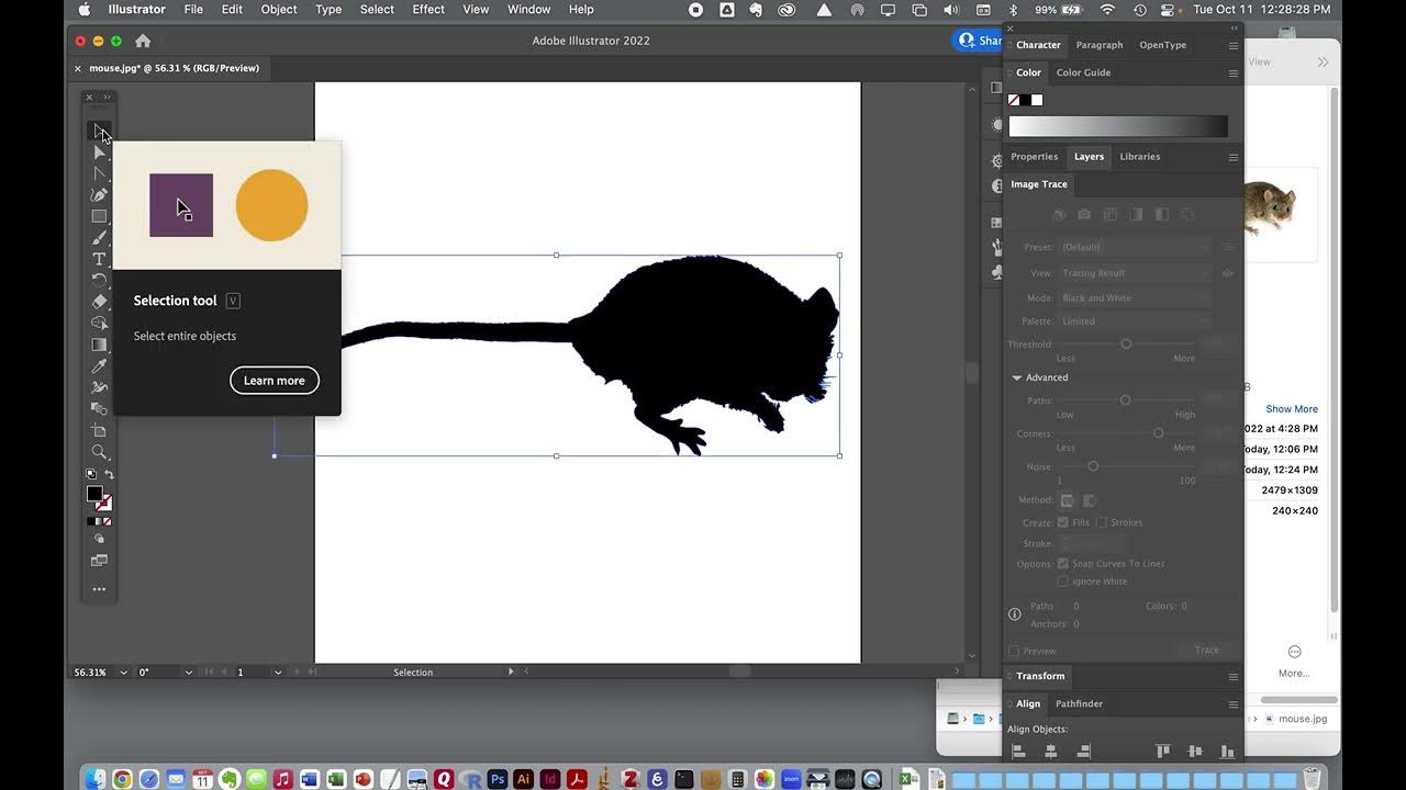 Adobe Illustrator Image Trace tool - YouTube