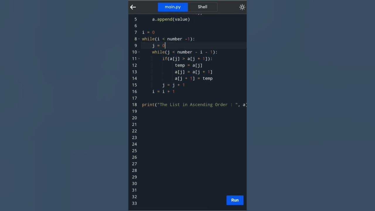 Python 188bubble Sort Using While Loop Shorts Coding Pythonprogramming