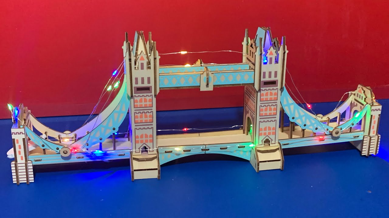 DIY Craft Instruction 3D Woodcraft Construction Kit TOWER BRIDGE with ...