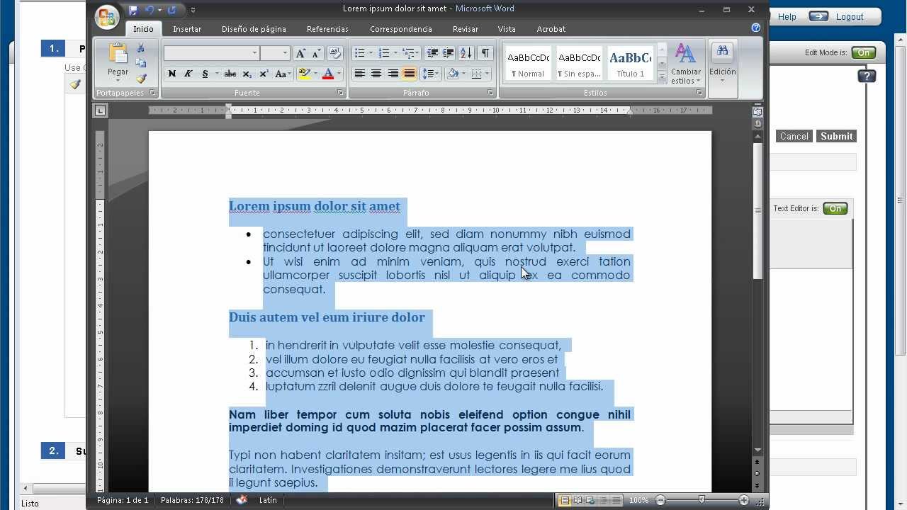 Copy & Paste to IE Campus from Word - YouTube