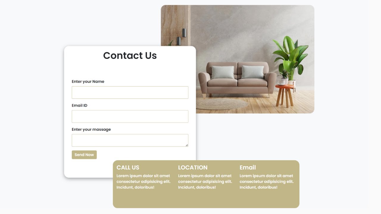 Beautiful Contact Form Html Css Bootstrap 5 Mobile Responsive Contact Section Design Youtube