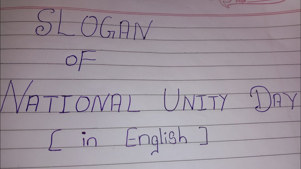 National Unity Day Slogan in english // Slogan of National Unity day ...