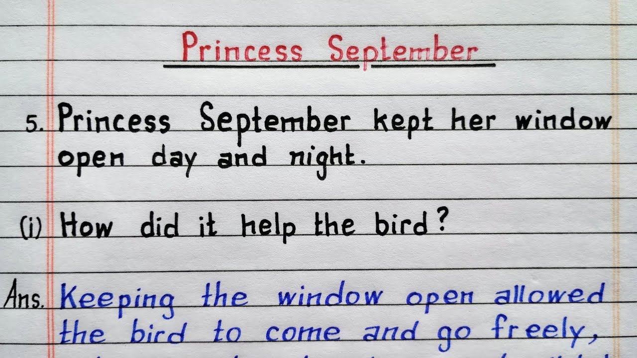 Princess September kept her window open day and night | class 8 English ...