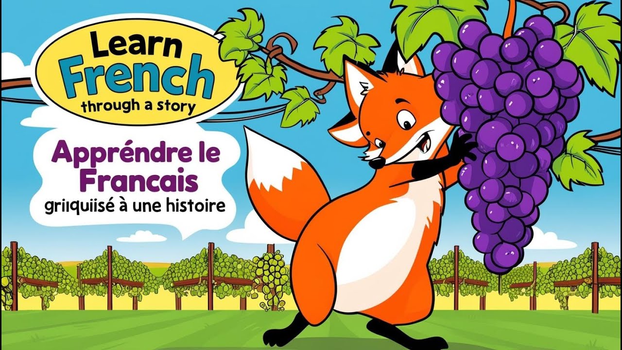 Passage Reading | The Fox and the Grapes Story | Easy French learning ...