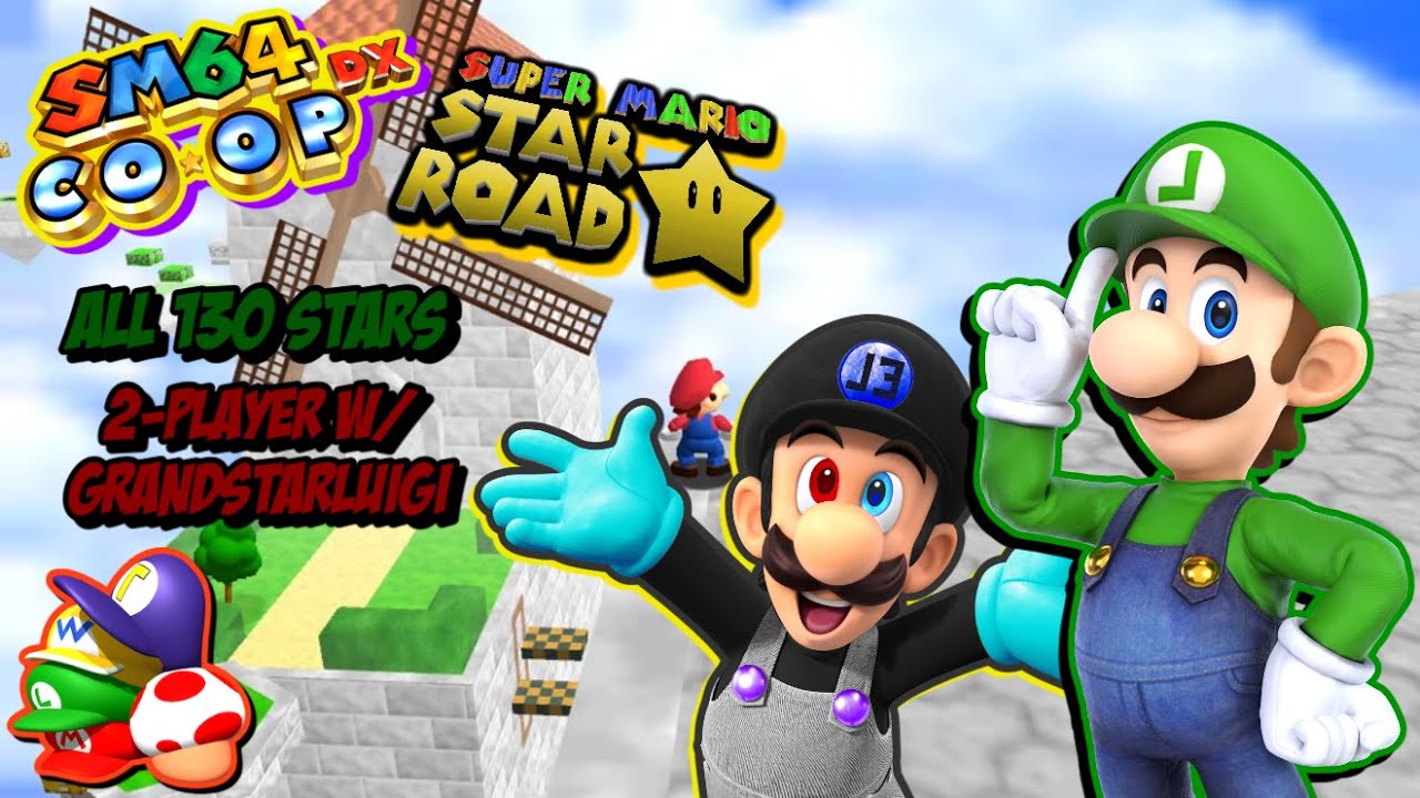 Super Mario 64 Co-op Deluxe - Full Walkthrough - Star Road with ...