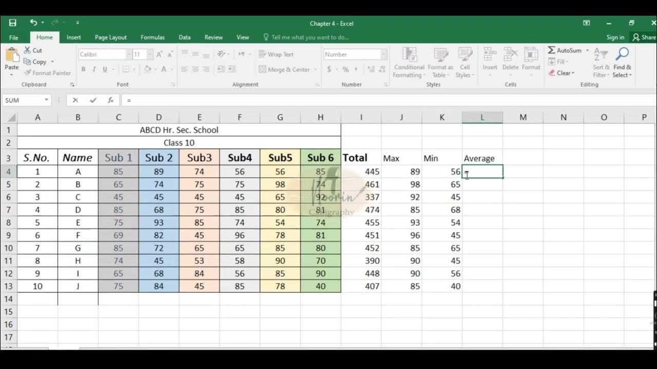 Excel tutoring | excell | chapter 4 Excel for fresher | excel full course in Hindi | for ...