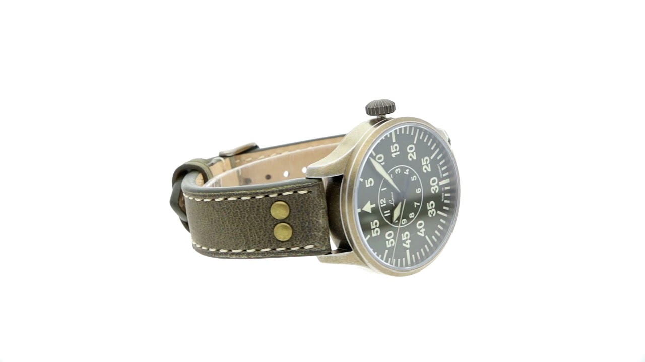 LACO AACHEN 42 PILOT WATCH AUTOMATIC OLIVE LIMITED EDITION LA-862128 ...