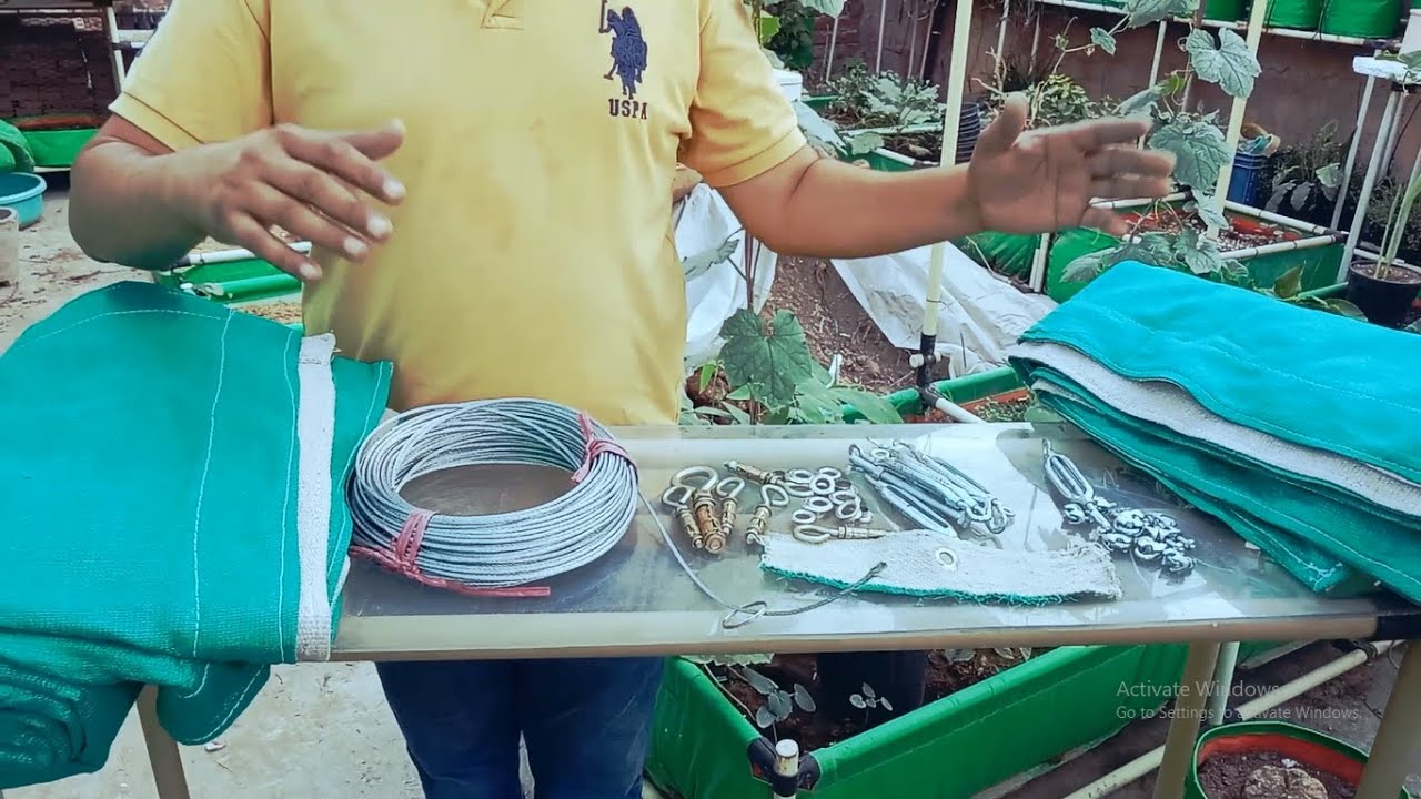 Green Net Installation on terrace garden | daily foldable green net ...