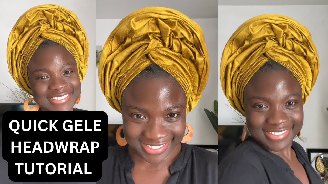 QUICK GELE HEADWRAP TUTORIAL 🔥 - YouTube