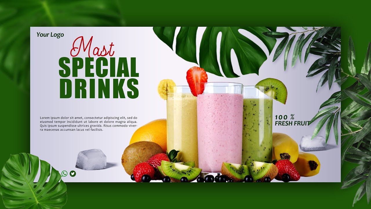 Tutorial Desain Banner Minuman Menggunakan Adobe Photoshop #5 - YouTube