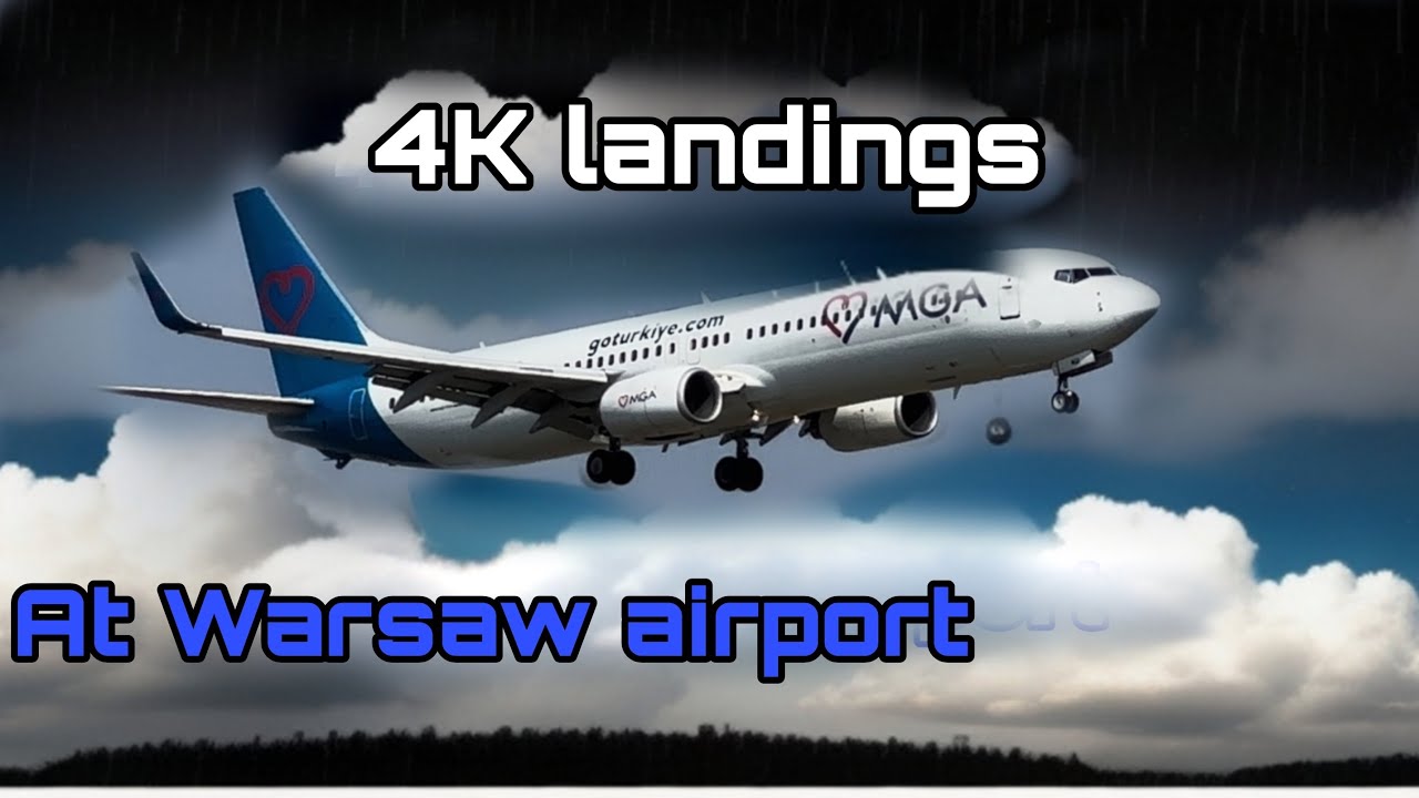 4K Plane Spotting | Landings at Warsaw Poland 🇵🇱 Warsaw Chopin Airport ...
