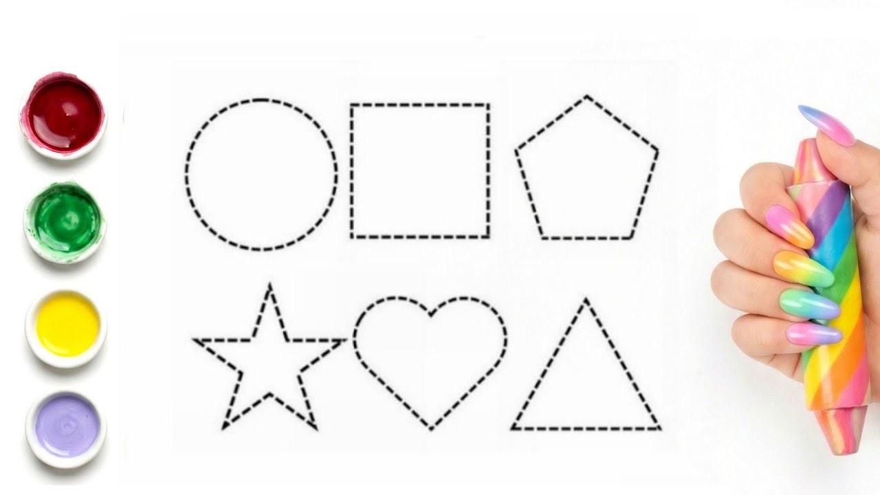 Easy Shapes Art for Kids | Step by Step 2D Shapes Drawing 🔵 ️ - YouTube