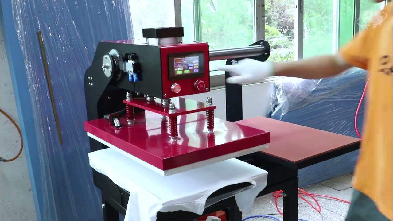 JC-7C Red touch screen heat press machine fully auto with laser# ...