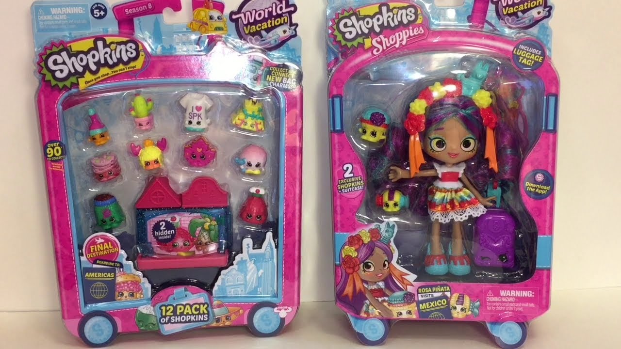 Rosa Pinata Shoppies Doll Shopkins Boarding to the Americas 12 Pack Toy ...