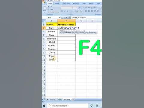 #shorts Magic tricks of Reverse name in Excel | #excel - YouTube