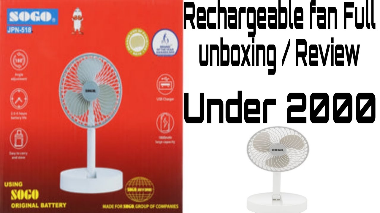 Sogo rechargeable fan? - YouTube