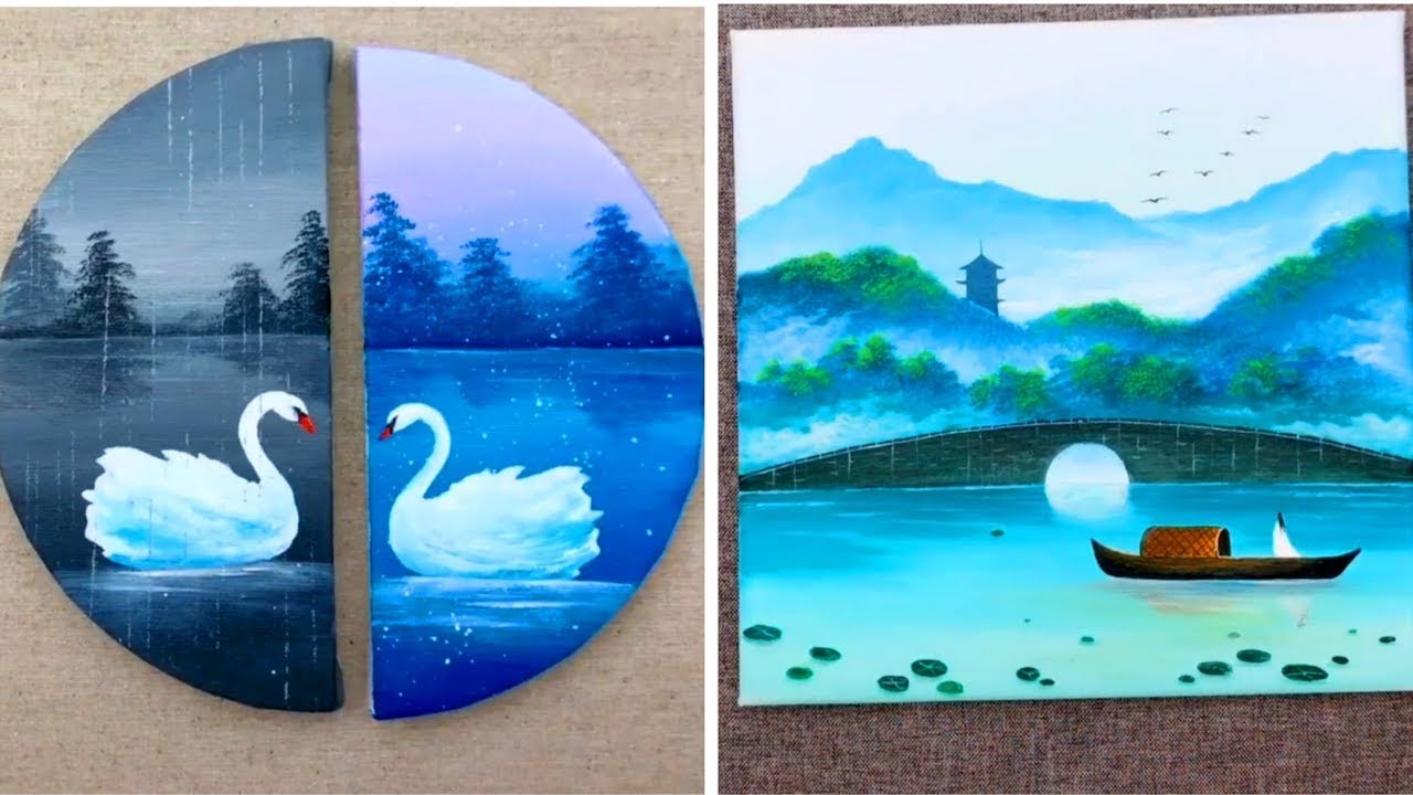 Easy painting ideas for beginners Canvas Painting Ideas - YouTube