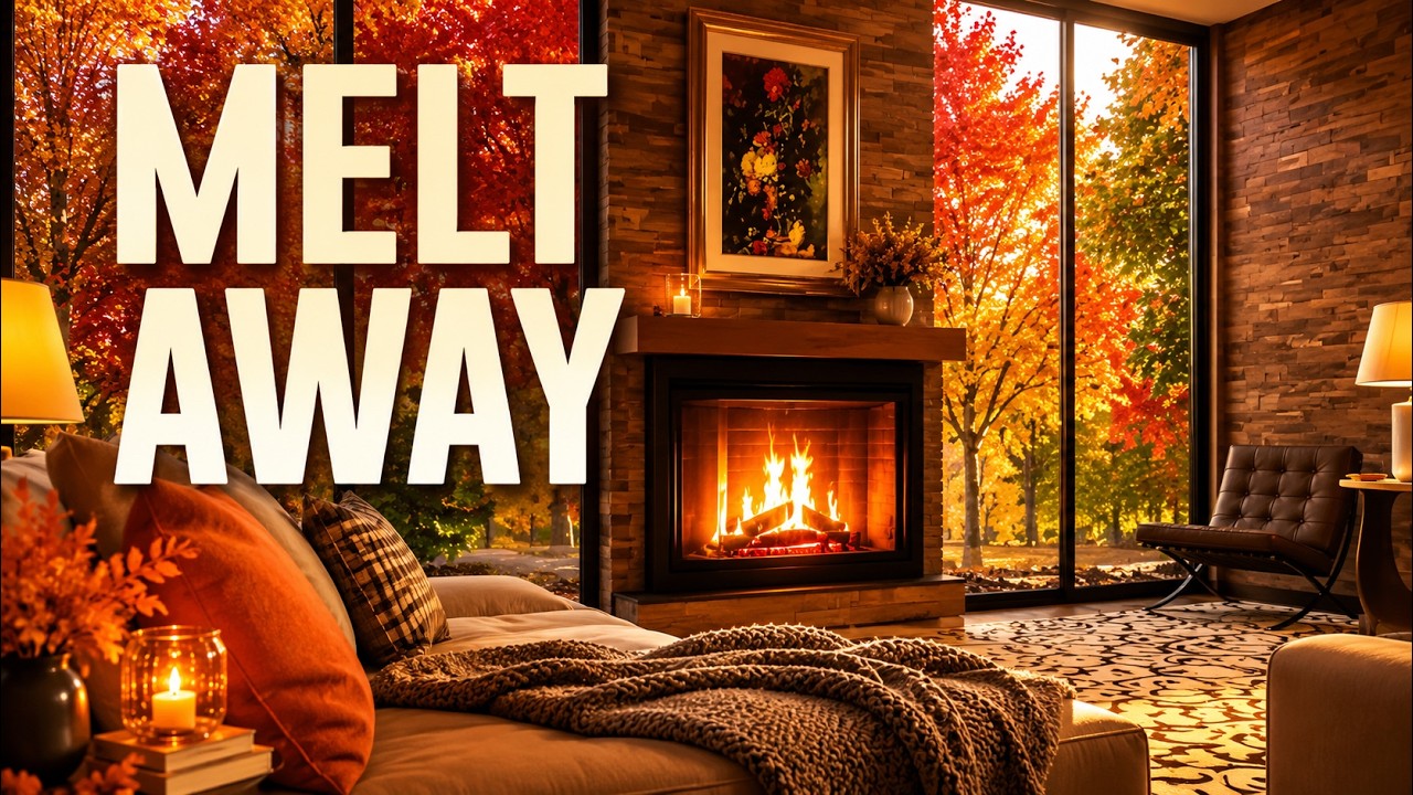 Autumn Cozy Cabin With Crackling Fireplace And Nature Sounds Relax ...
