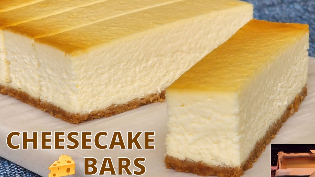 Perfect pair a cup of black coffee, CHEESECAKE BARS - YouTube