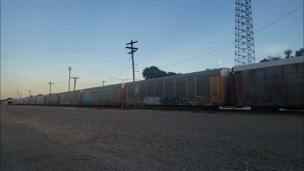 WB BNSF Autorack Train with CPKC Power in Chillicothe Illinois 9/14/24 - YouTube